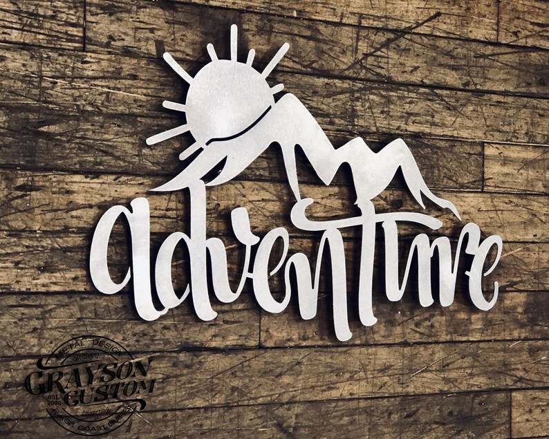 Adventure Mountain Range Metal Sign Metal Farmhouse Decor | Etsy