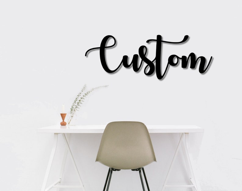 Custom Name Script Metal Sign Single Line Personalized Metal | Etsy