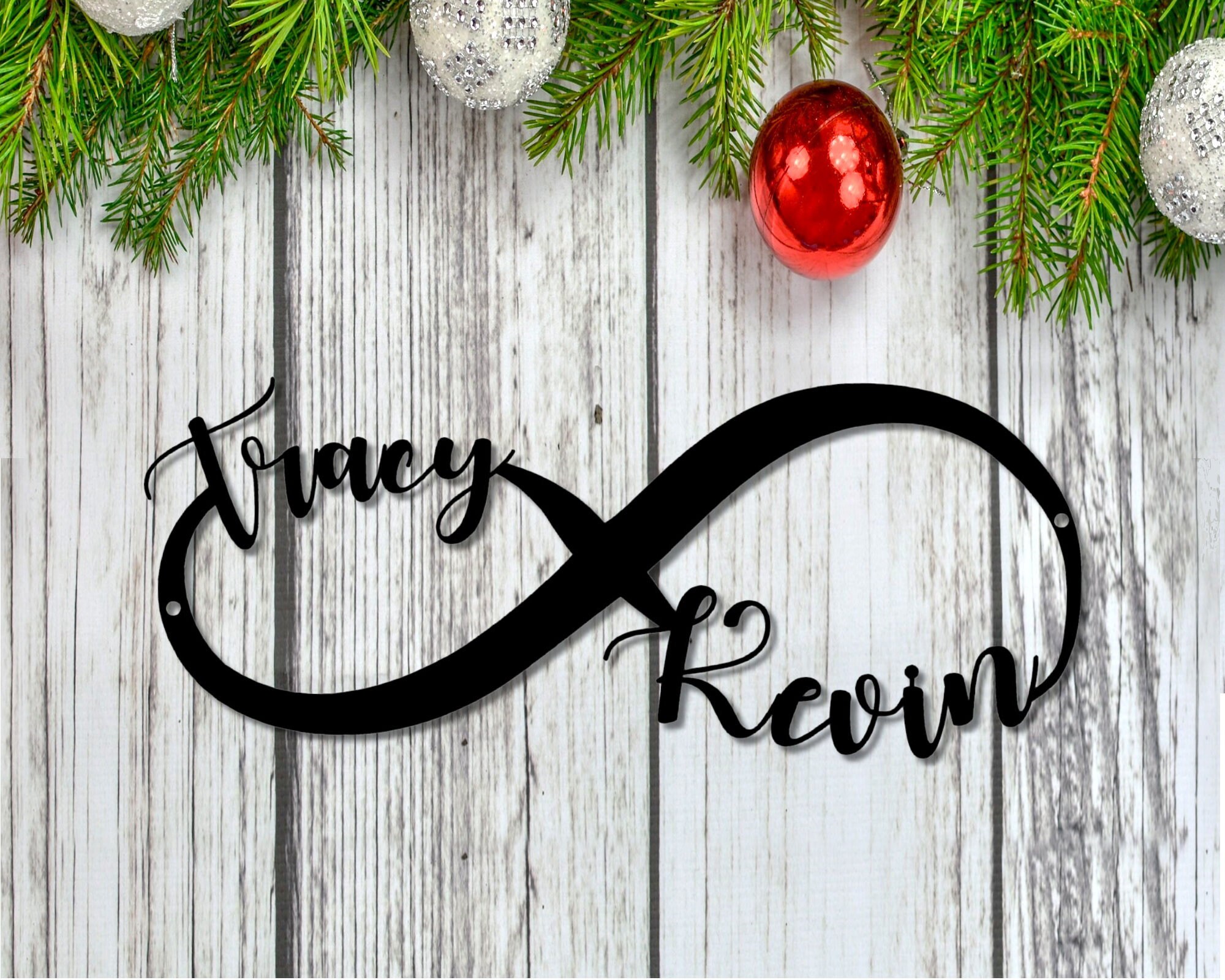 Personalized Infinity Script Sign Custom Metal Wall Art | Etsy