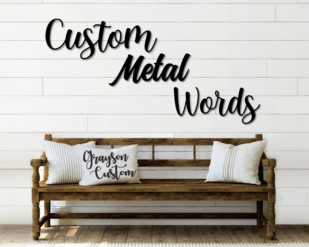 Custom Name Script Metal Sign Single Line Personalized Metal Sign ...