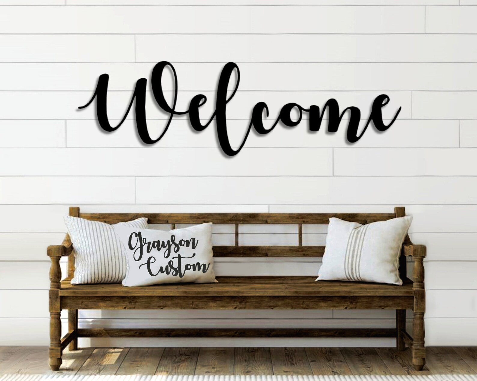 Rustic Metal Welcome Sign - Farmhouse Decor - Housewarming Gift - Metal ...