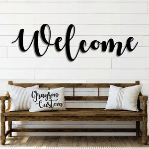 Rustic Metal Welcome Sign - Farmhouse Decor - Housewarming Gift - Metal ...
