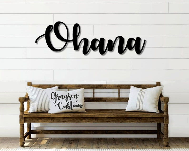 Ohana Script Metal Word Sign Rustic Metal Ohana Sign - Etsy