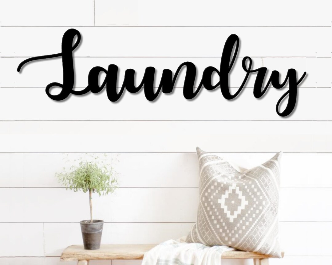 Laundry Script Metal Word Sign Rustic Metal Laundry Room - Etsy