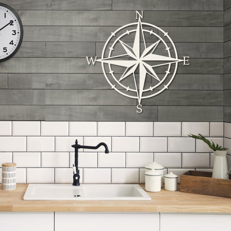 Metal Compass Rose Metal Wall Art Unique Compass Design | Etsy