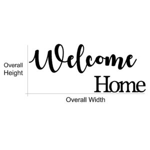 Welcome Home Script Metal Word Sign | Rustic Metal Welcome Sign ...