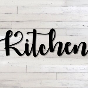 Kitchen Script Metal Word Sign | Rustic Metal Kitchen Sign | Farmhouse ...