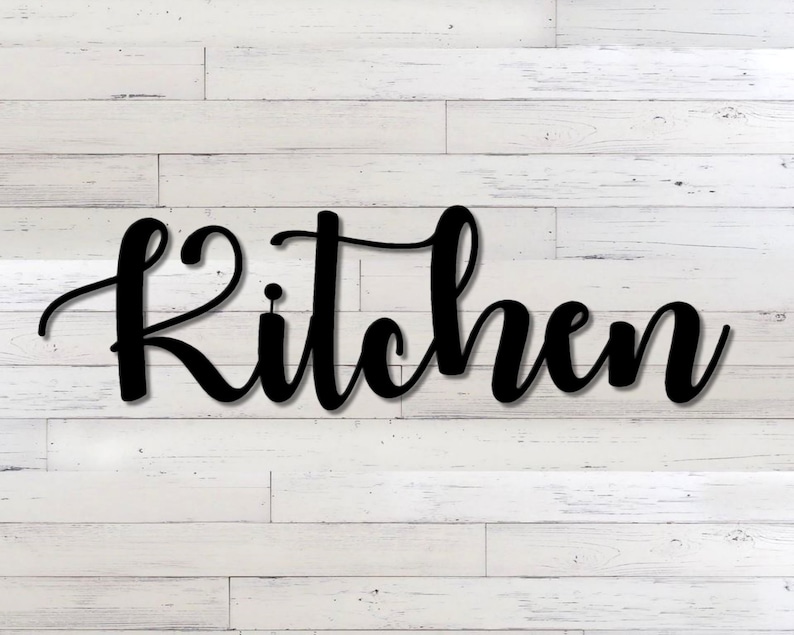 Kitchen Script Metal Word Sign Rustic Metal Kitchen Sign - Etsy