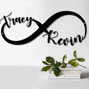 Custom Personalized Infinity Script Sign | Metal Wall Art | Wedding ...