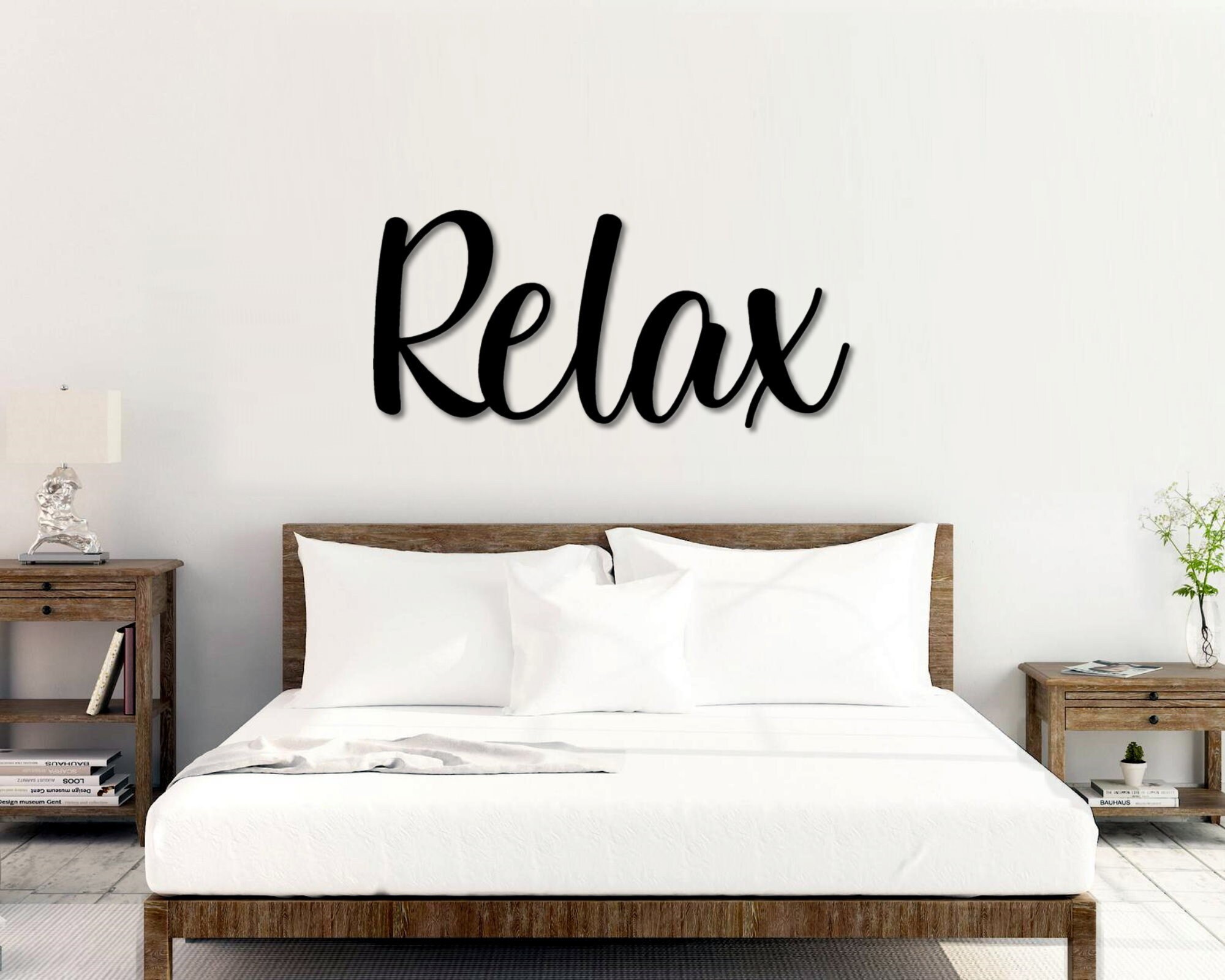 Kembara Cursive Relax Metal Word Art Rustic Welcome Sign Farmhouse ...