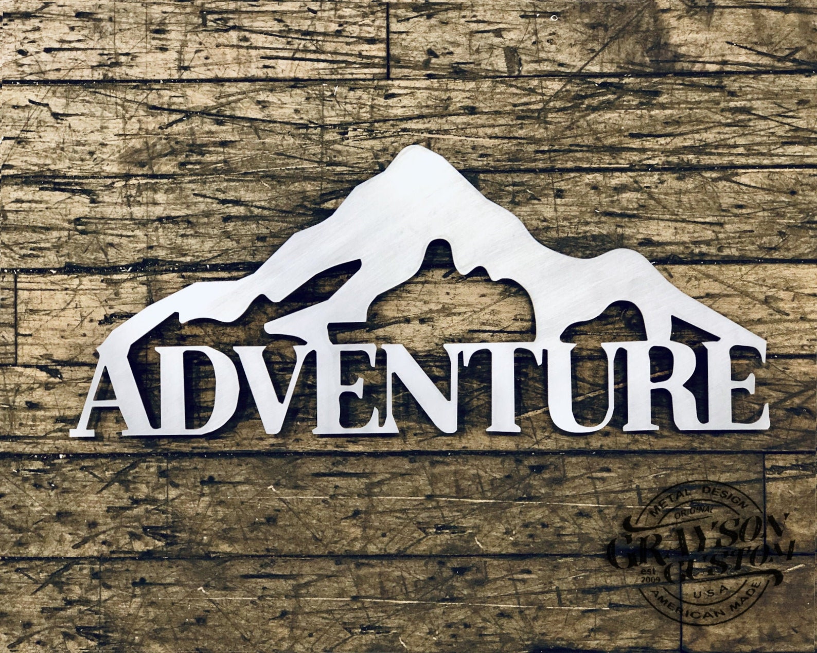 Mountain Range Adventure Sign - Metal Farmhouse Decor - Wedding ...