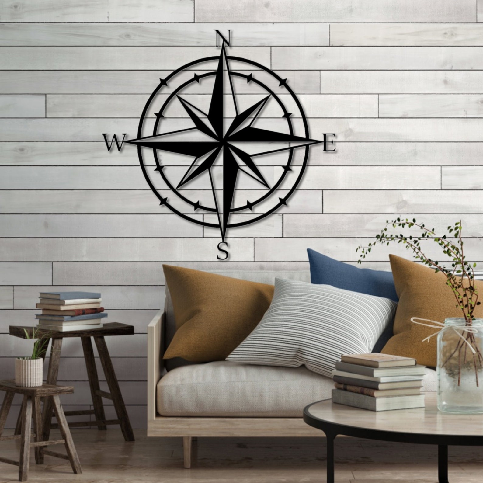 Metal Compass Rose Metal Wall Art Unique Compass Design Rustic ...