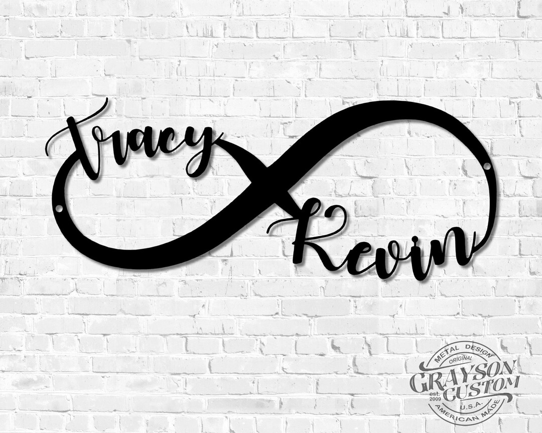 Custom Personalized Infinity Script Sign Metal Wall Art - Etsy
