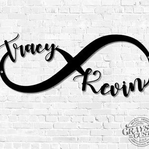 Custom Personalized Infinity Script Sign | Metal Wall Art | Wedding ...