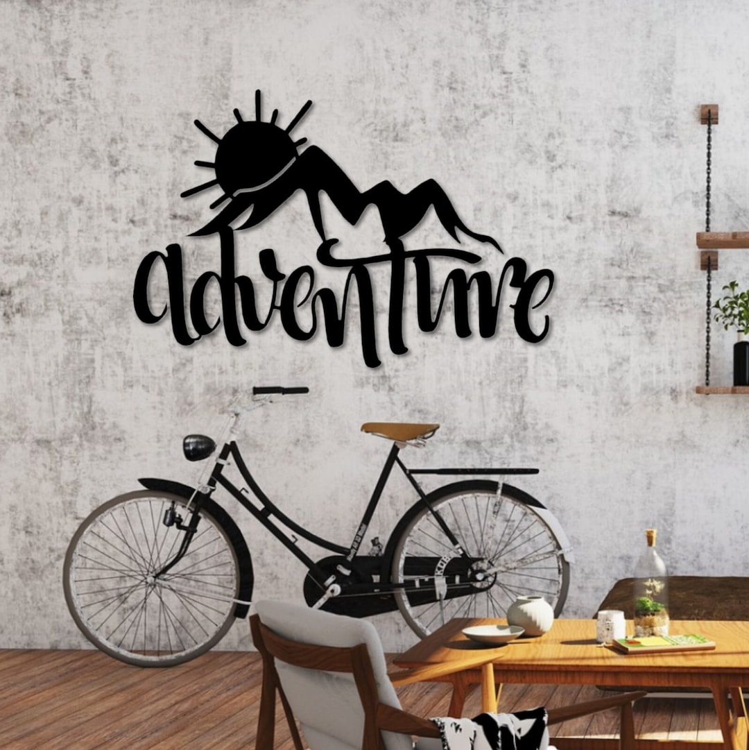 Adventure Mountain Range Metal Sign - Metal Farmhouse Decor - Wedding ...
