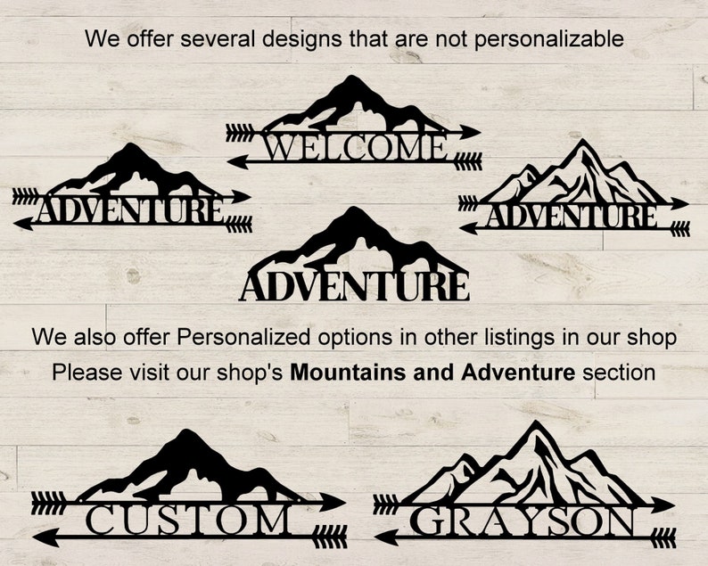 Double Arrow Mountain Range Adventure Sign Rustic Metal - Etsy