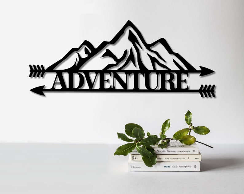 Double Arrow Mountain Range Adventure Sign Rustic Metal - Etsy