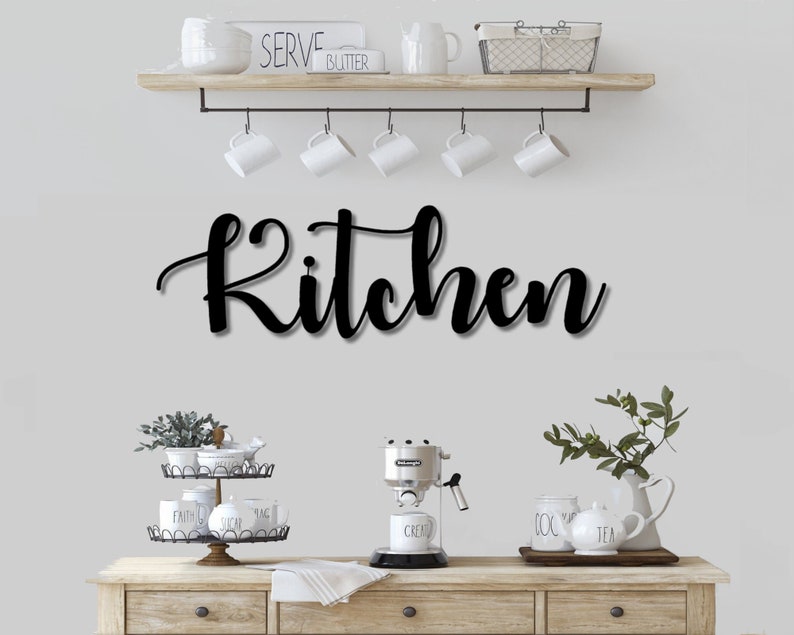 Kitchen Script Metal Word Sign Rustic Metal Kitchen Sign - Etsy
