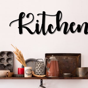 Kitchen Script Metal Word Sign Rustic Metal Kitchen Sign - Etsy