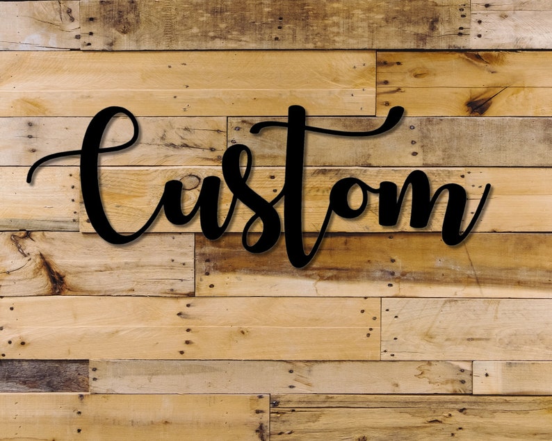 Custom Name Script Metal Sign Single Line Personalized Metal | Etsy