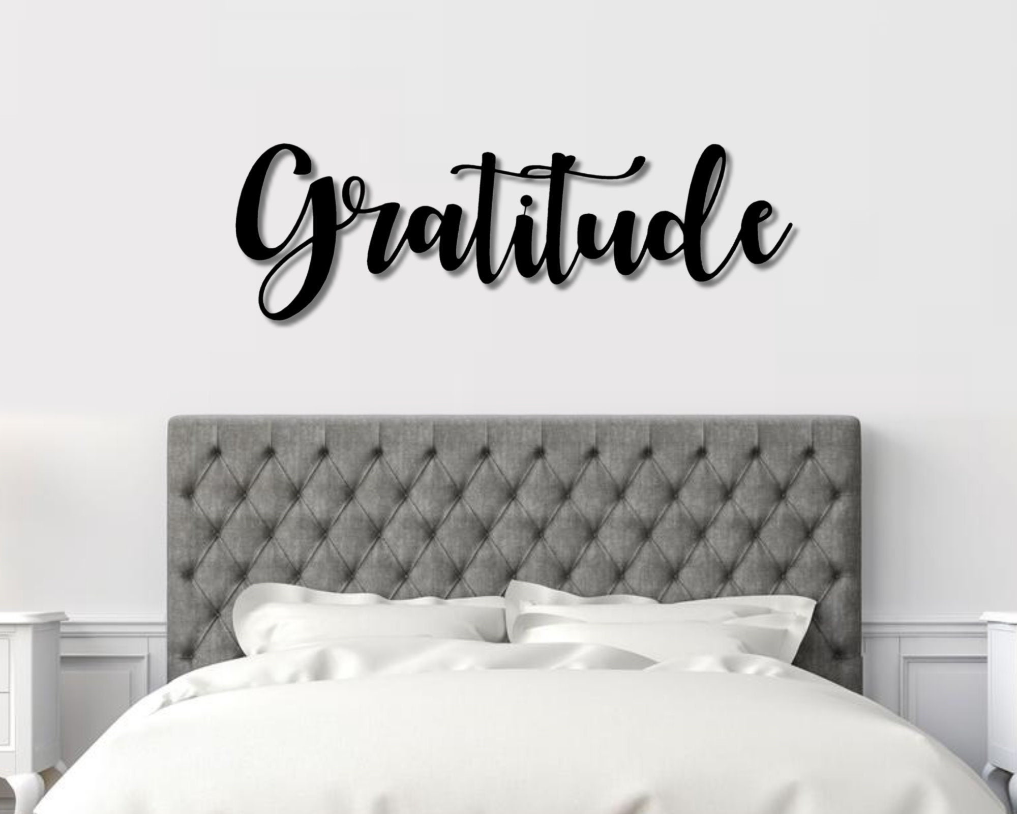 Gratitude Script Metal Word Sign Rustic Metal Gratitude Sign - Etsy