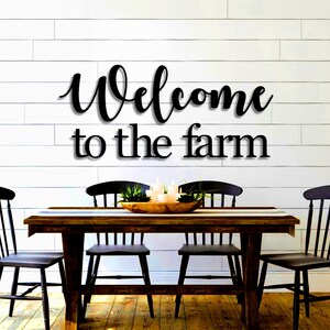 Welcome to the Farm Custom Metal Sign ~ Rustic Script Farmhouse Decor ...