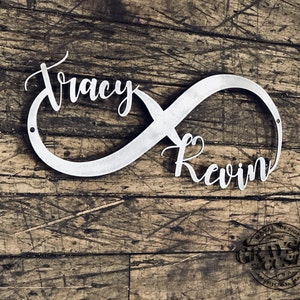 Custom Personalized Infinity Script Sign | Metal Wall Art | Wedding ...