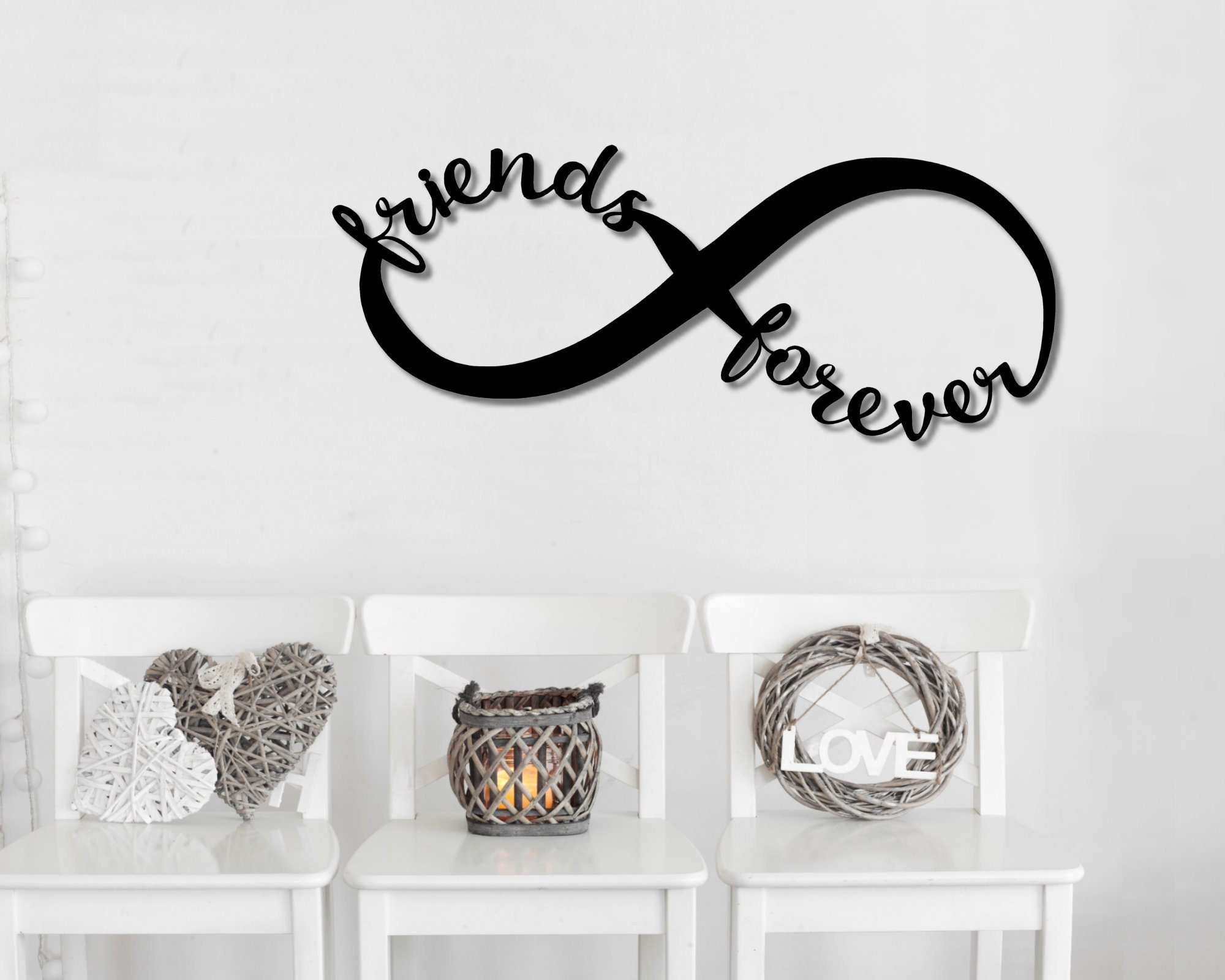 Friends Forever Infinity Sign Metal Wall Art Wedding | Etsy