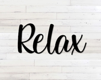 Metal Relax Wall Sign - Etsy