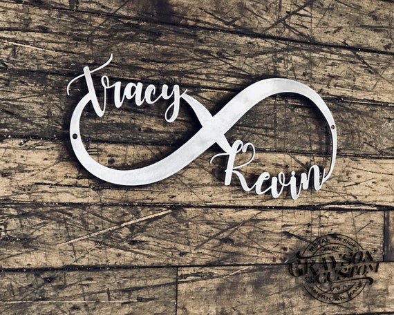 Personalized Infinity Script Sign Custom Metal Wall Art - Etsy