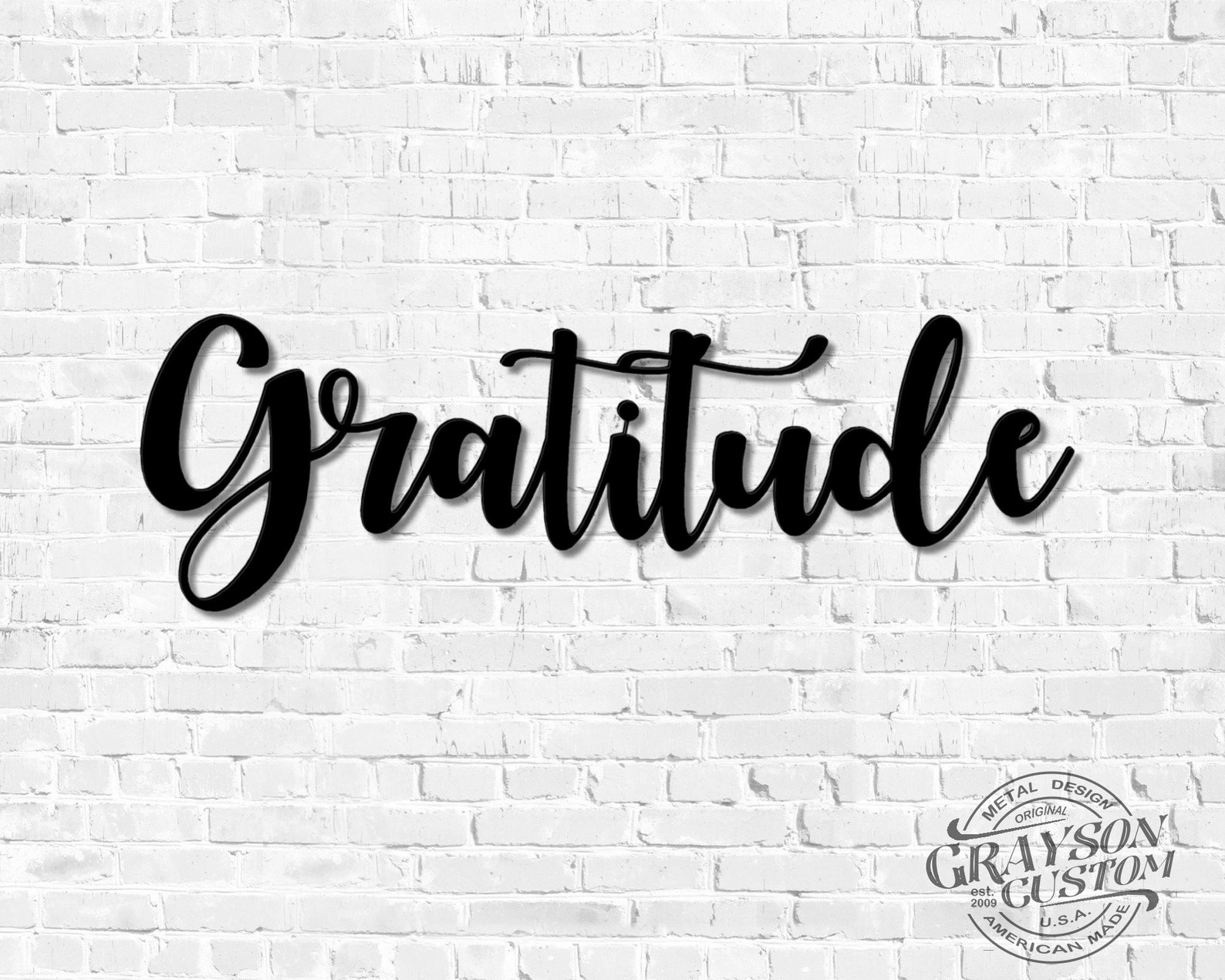 Gratitude Script Metal Word Sign Rustic Metal Gratitude Sign Farmhouse ...