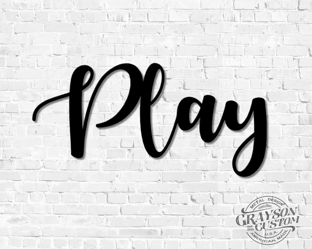 Play Metal Word Art | Autumn Script Word Art | Rustic Metal Sign ...