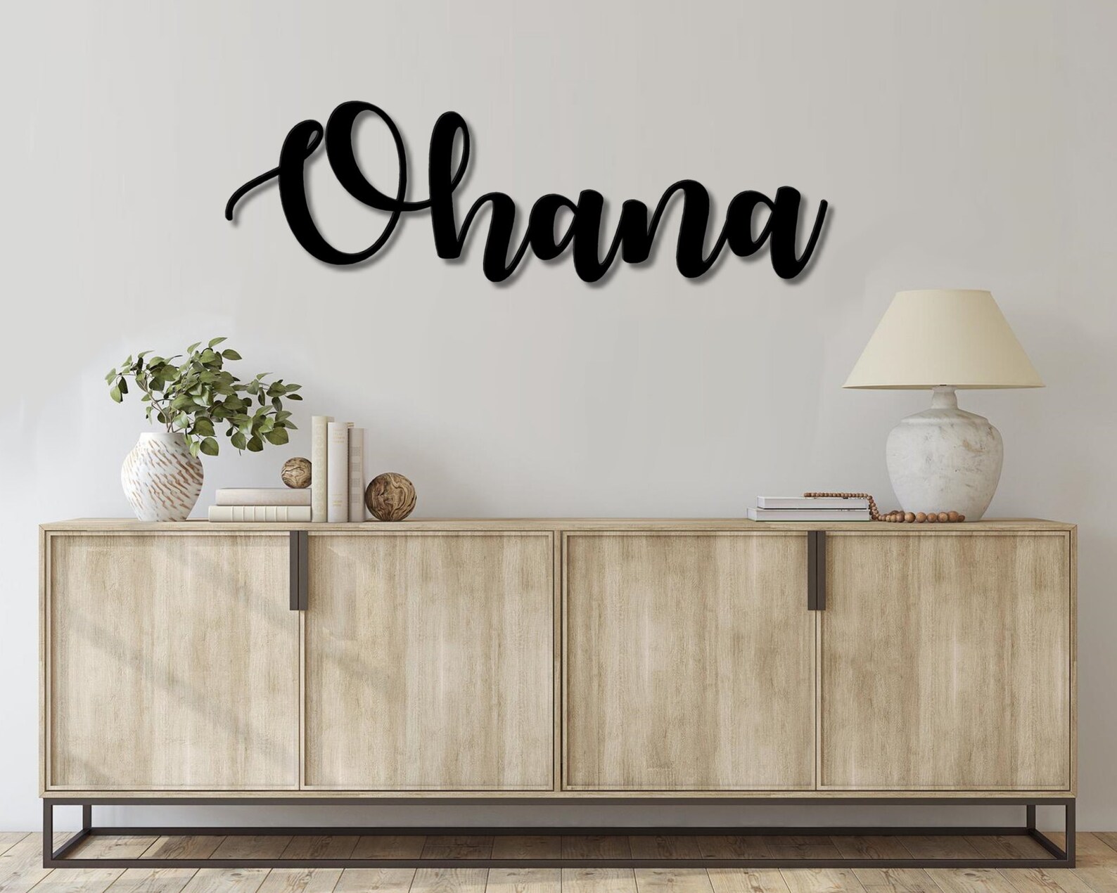 Ohana Script Metal Word Sign Rustic Metal Ohana Sign | Etsy
