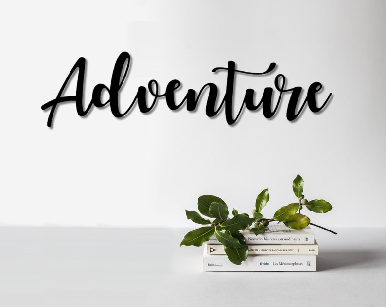 Adventure Script Metal Word Sign Rustic Metal Adventure Sign - Etsy