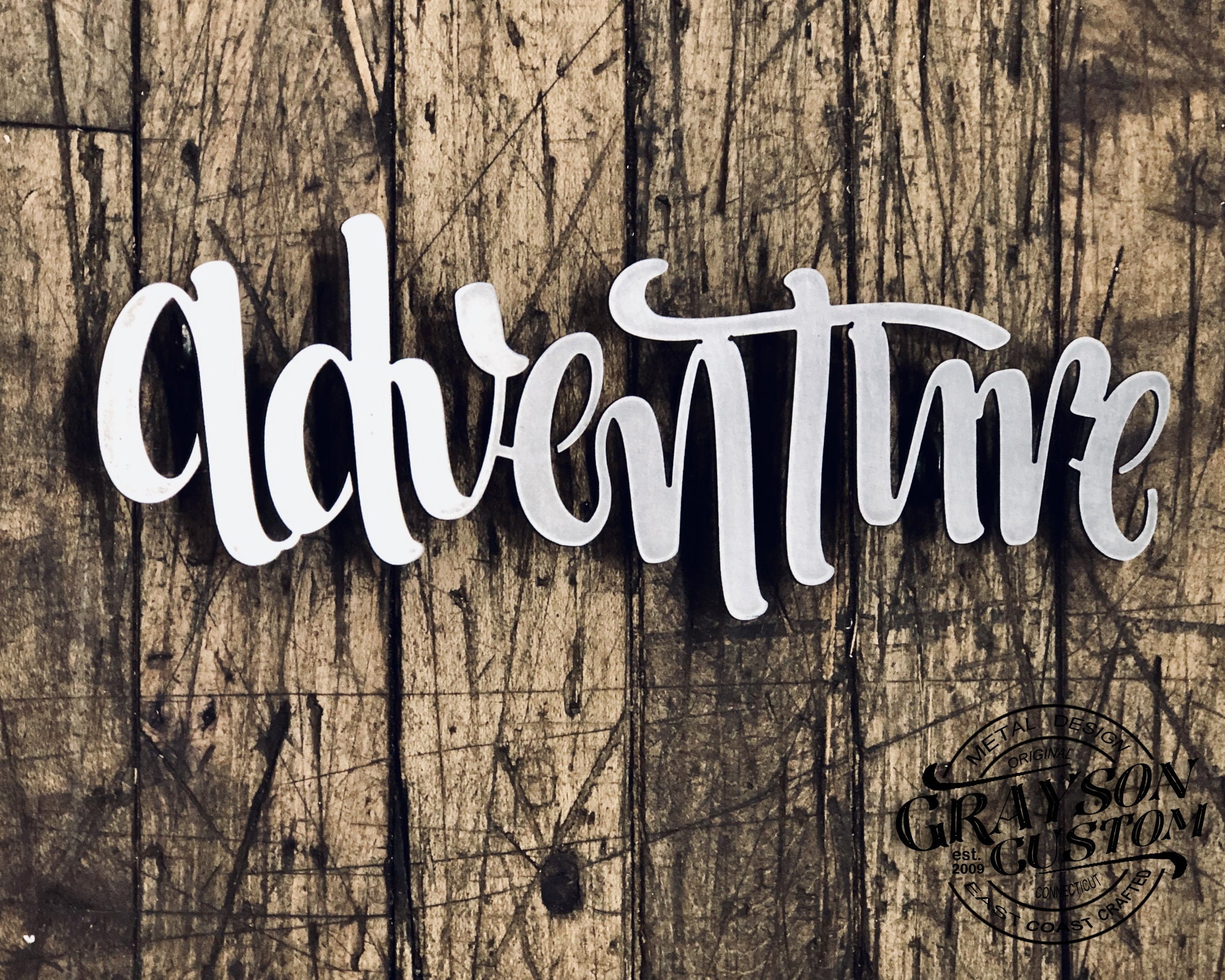 Adventure Word Sign Rustic Adventure Metal Sign | Etsy