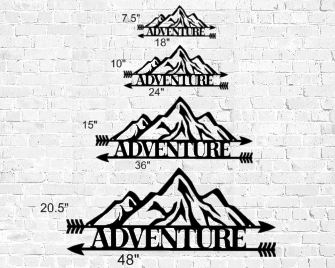 Double Arrow Mountain Range Adventure Sign Rustic Metal | Etsy