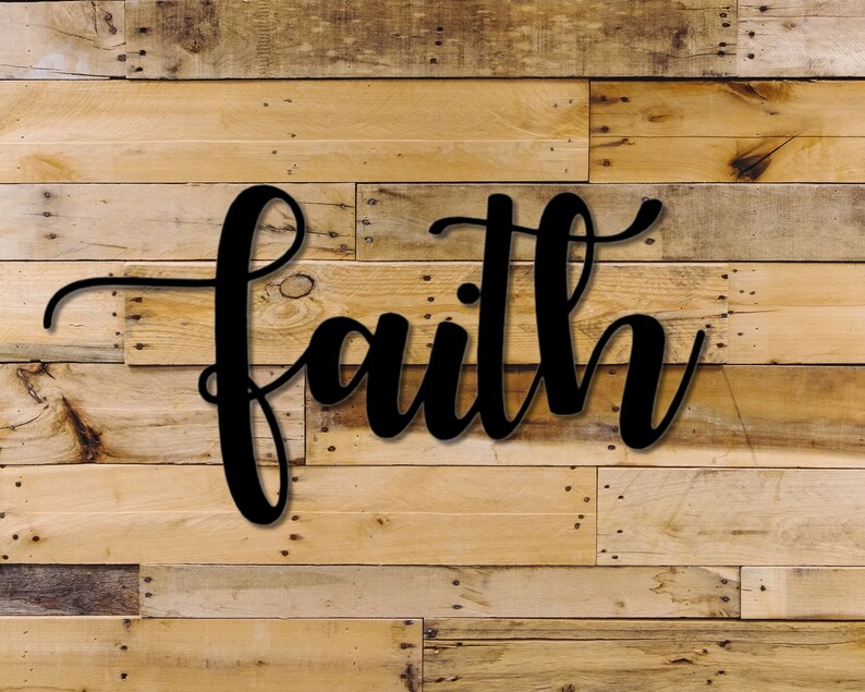 Faith Script Word Sign Rustic Metal Faith Sign | Etsy