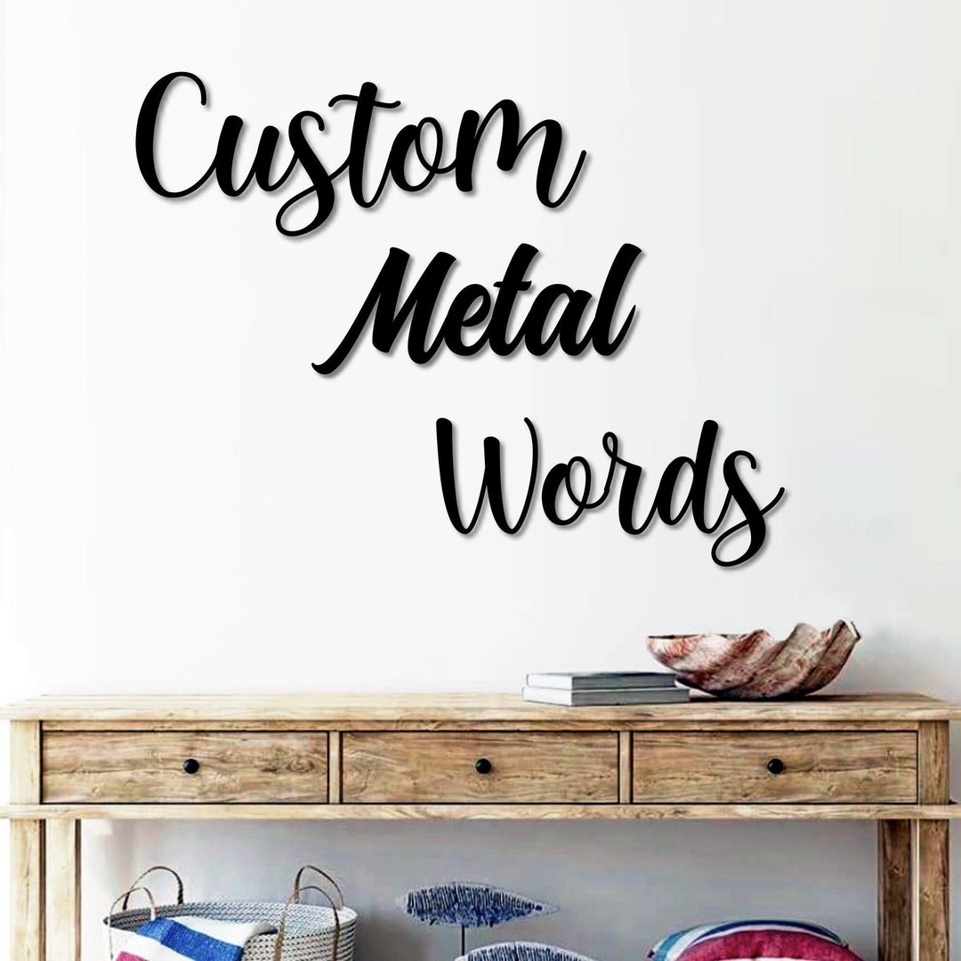 Custom Metal Word Art Custom Metal Name Script Sign Single - Etsy