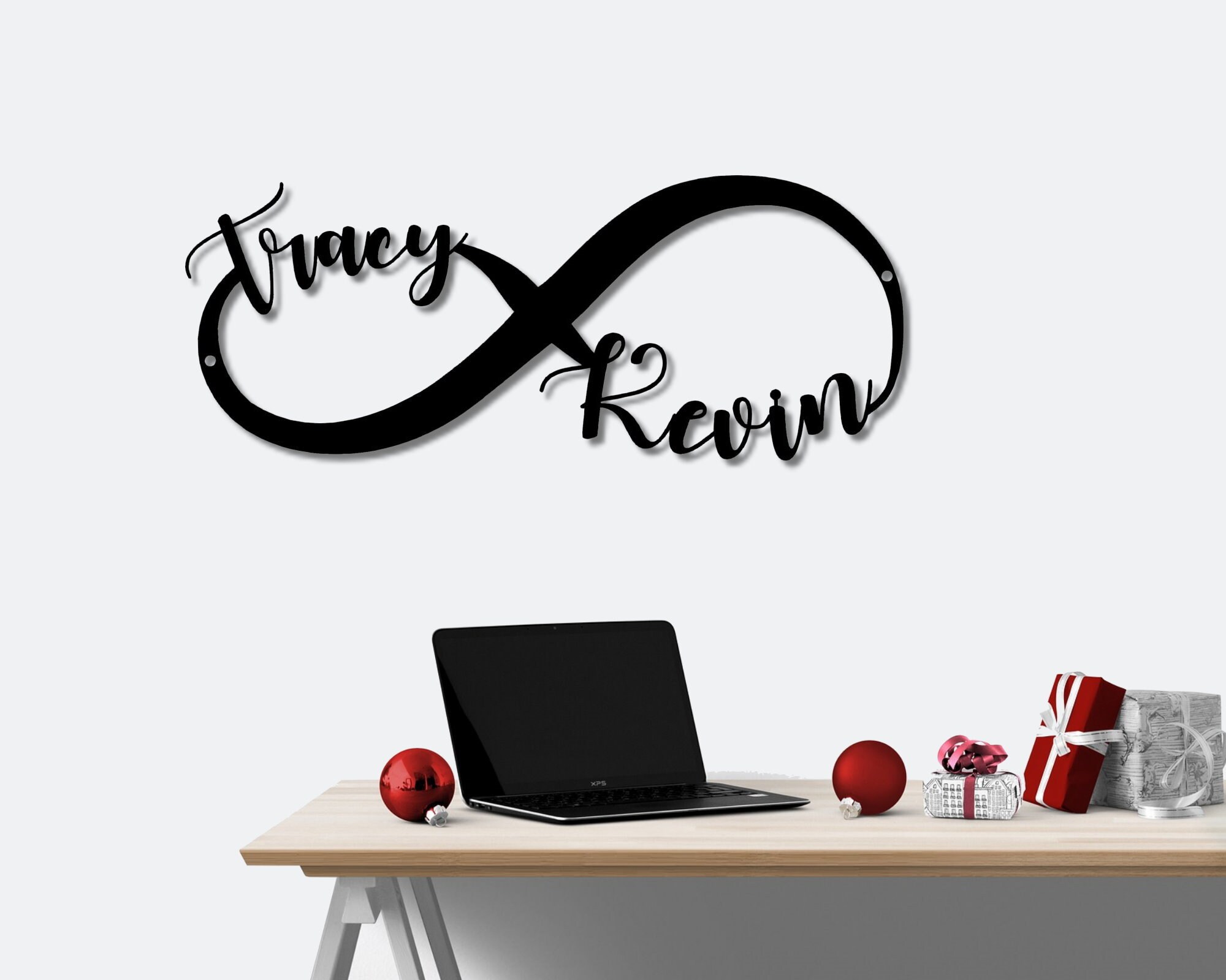 Custom Personalized Infinity Script Sign Metal Wall Art | Etsy