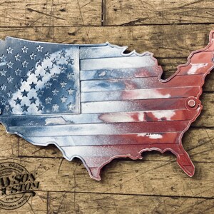 Custom 3 Layer Steel USA Flag Map Our Unique 3 Layer Custom Flag & Map ...