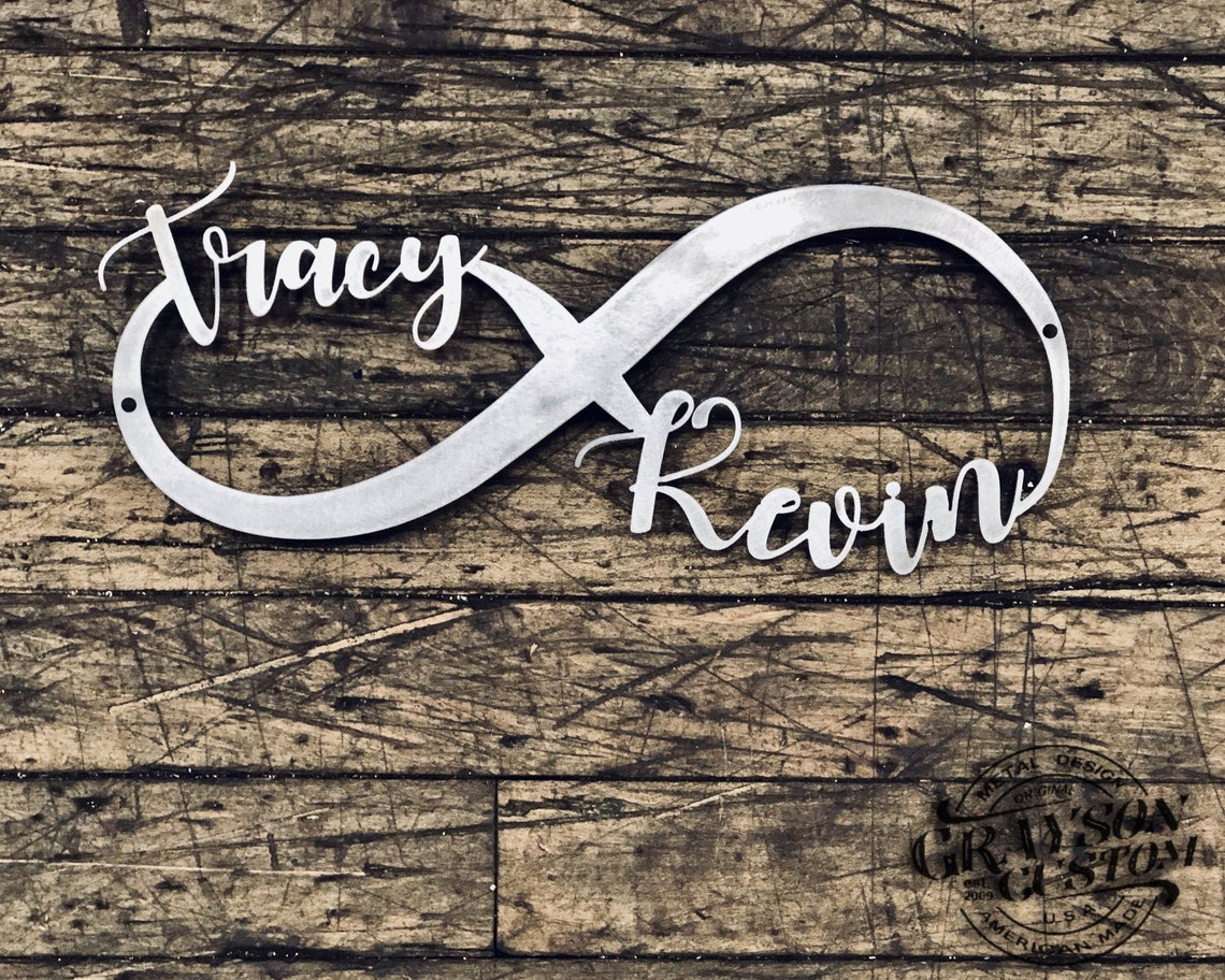 Custom Personalized Infinity Script Sign Metal Wall Art - Etsy