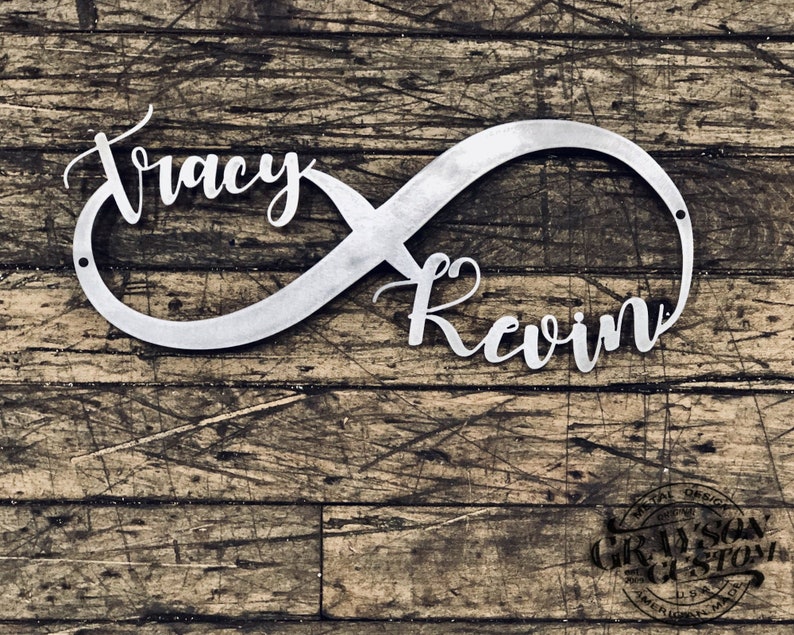 Personalized Infinity Script Sign Custom Metal Wall Art - Etsy