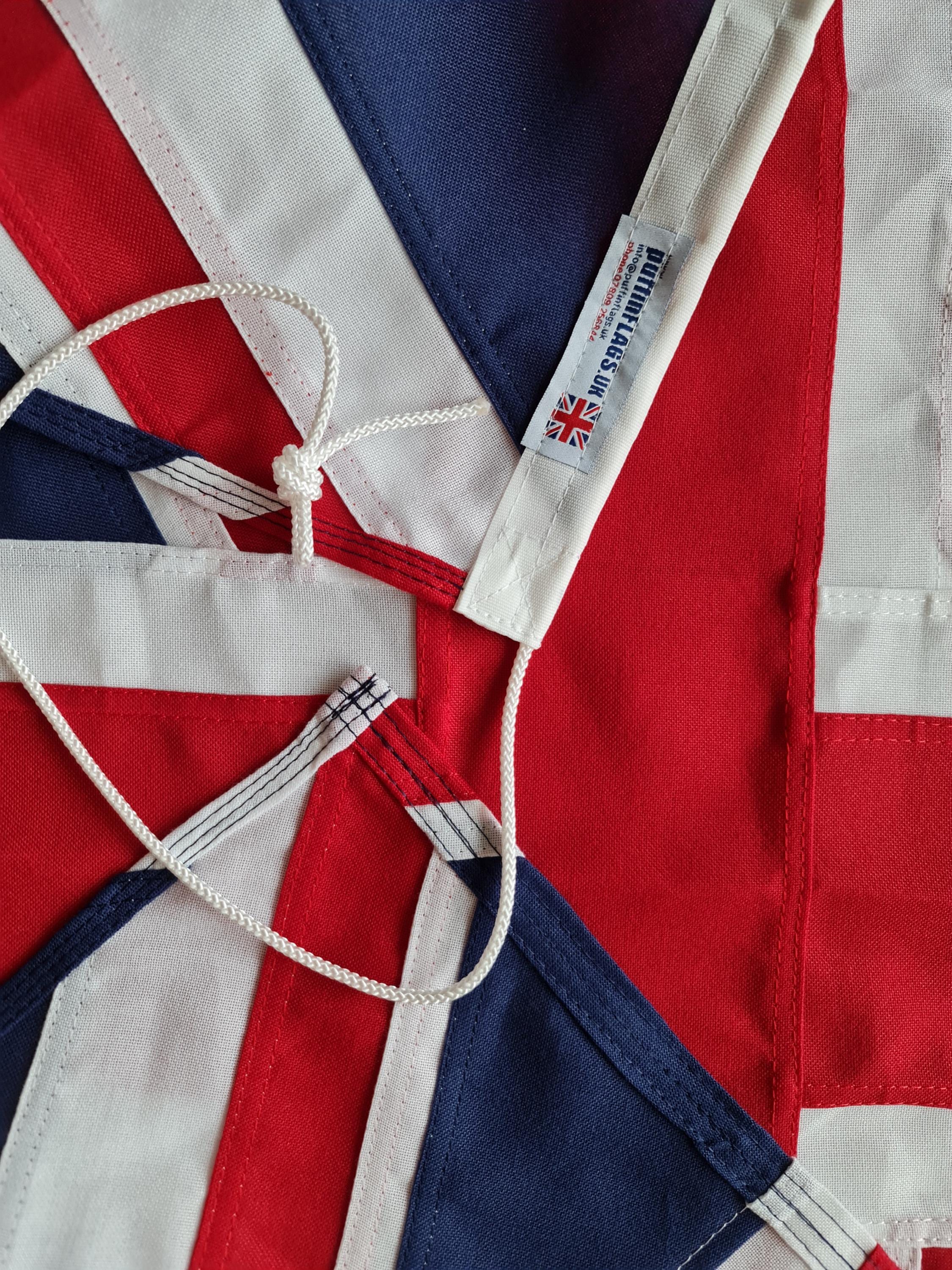 Union Jack Sewn Stitched Premium Flag 3x2ft Rope and Toggled Mod ...