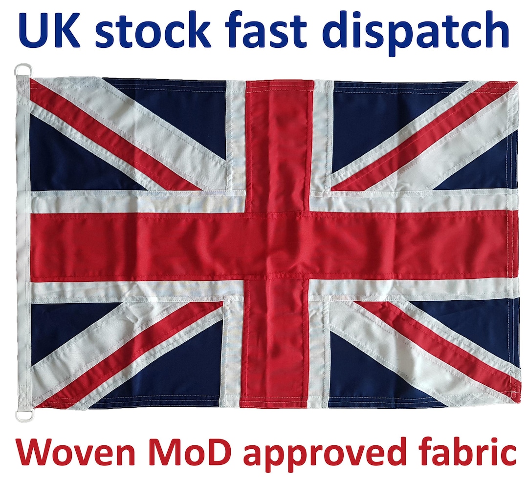 3x2ft Hand Sewn Union Jack Flag Fitted With Sturdy NATO Standard Plastic D Rings UK Made Great ...