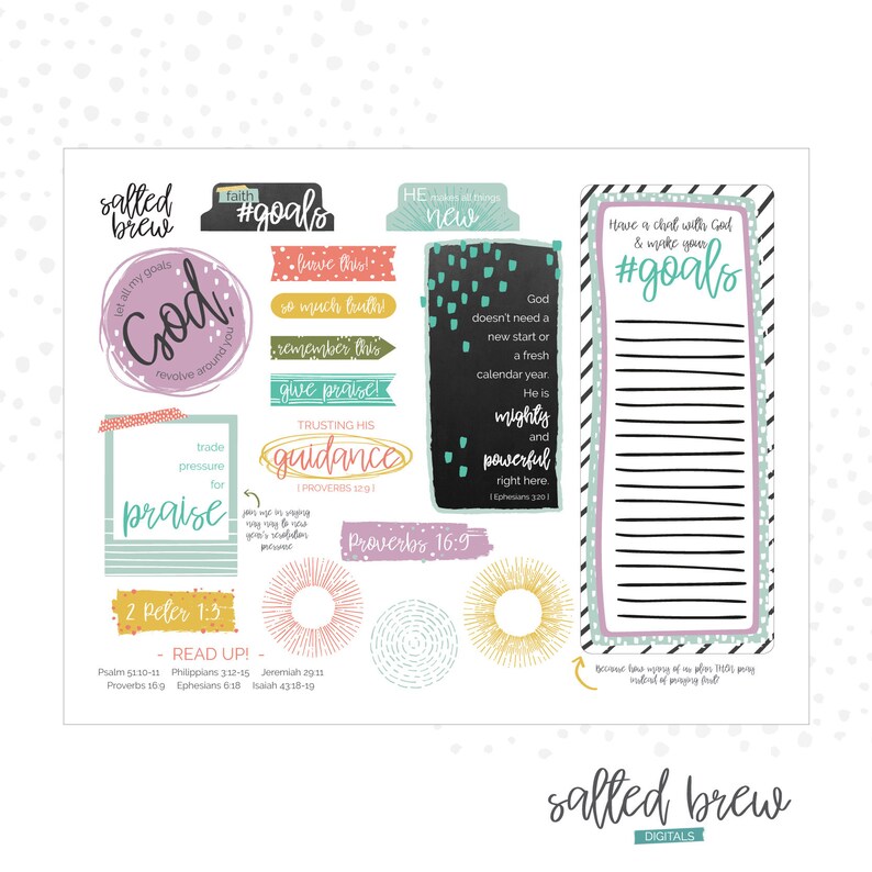 Faith Goals Bible Journaling Printable - Etsy