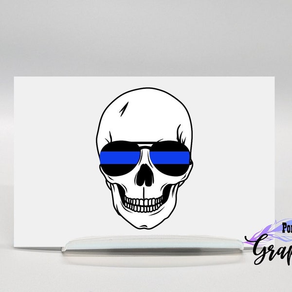 Police Skull Decal - Etsy
