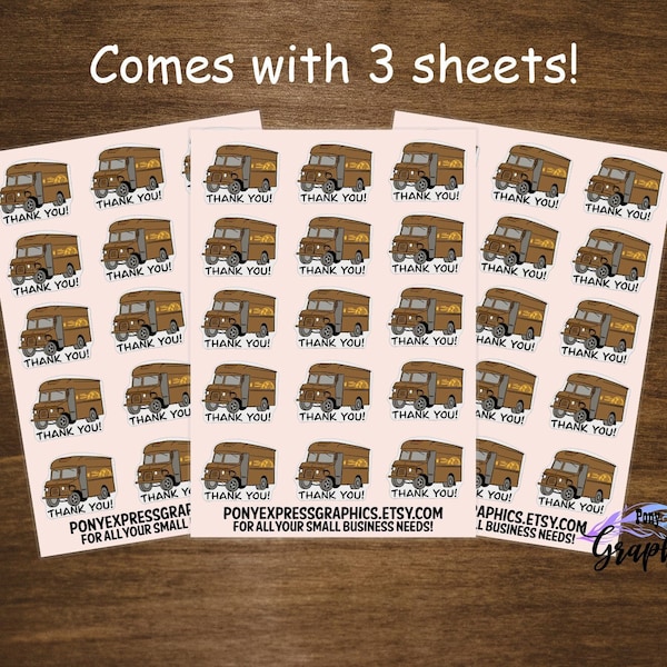 Ups Thank You Stickers Printed - Etsy