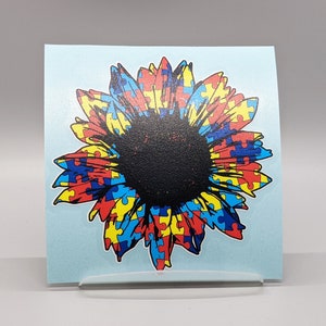 Perforated Vinyl****autism Awareness Decal, Autism Car Decal, Sunflower ...