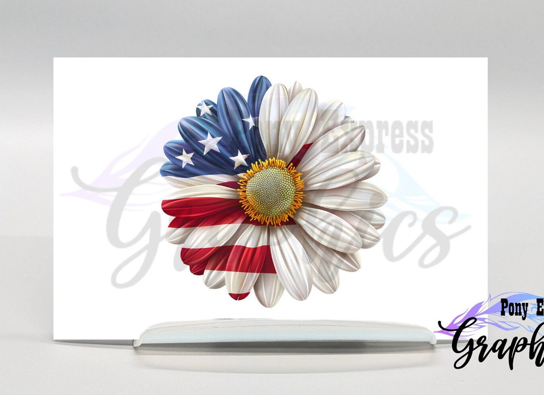 Patriotic Daisy Vinyl Decal Sticker, American Flag Daisy, Usa Daisy ...