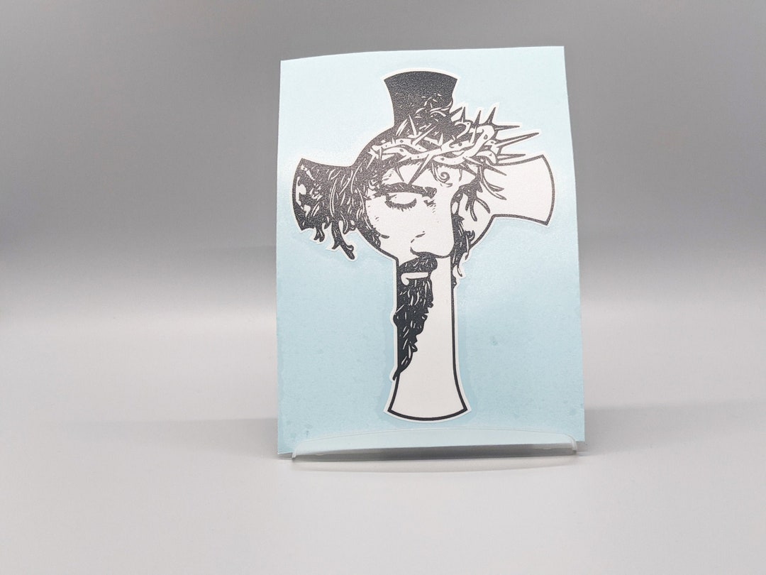 Jesus on the Cross Sticker, Christian Car Decal, Waterproof Sticker for ...